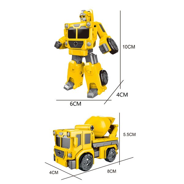 Multiful Color 10cm Engineering Transformer Robot Car Toys